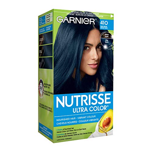 Garnier Nutrisse Ultra Nourishing Hair Color Creme with Triple Oils, Permanent Dye for 100% Gray Coverage, Blue Curaçao IN2 (Packaging may vary)