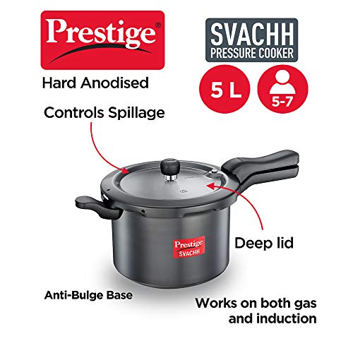 TTK Prestige SVAHA5 Prestige Svachh Pressure Cooker HA 5 L, 5-Liter, Black