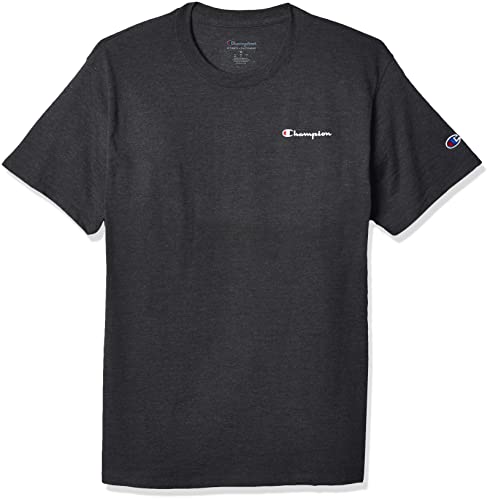 Champion mens Classic T-shirt, Left Chest Script T Shirt, Granite Heather-y08160, X-Large US