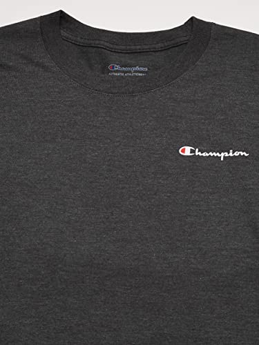 Champion mens Classic T-shirt, Left Chest Script T Shirt, Granite Heather-y08160, X-Large US