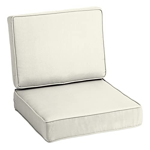 Arden Selections ProFoam Performance Outdoor Deep Seating Cushion Set 24 x 24, Sand Cream