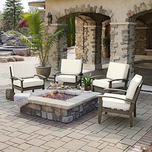 Arden Selections ProFoam Performance Outdoor Deep Seating Cushion Set 24 x 24, Sand Cream