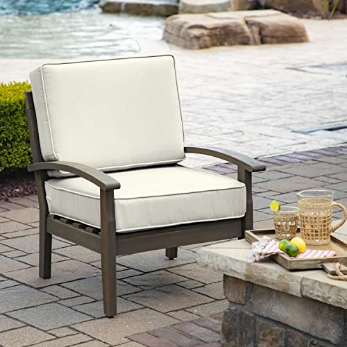 Arden Selections ProFoam Performance Outdoor Deep Seating Cushion Set 24 x 24, Sand Cream