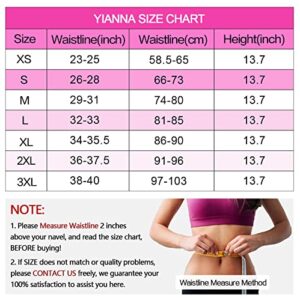 YIANNA Long Torso Waist Trainer for Women Latex Underbust Waist Corsets Cincher Hourglass Body Shaper 4 Row Hooks, (Size L, Black)