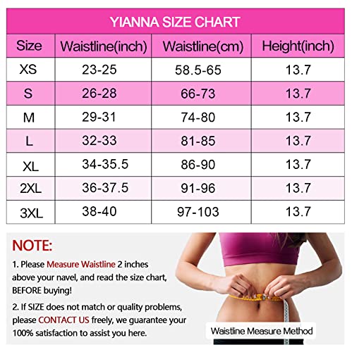 YIANNA Long Torso Waist Trainer for Women Latex Underbust Waist Corsets Cincher Hourglass Body Shaper 4 Row Hooks, (Size L, Black)