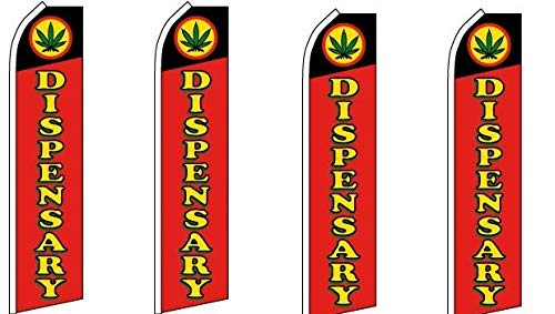 Dispensary Swooper Flag Pack of 4 (Mount and Poles are Not Included)