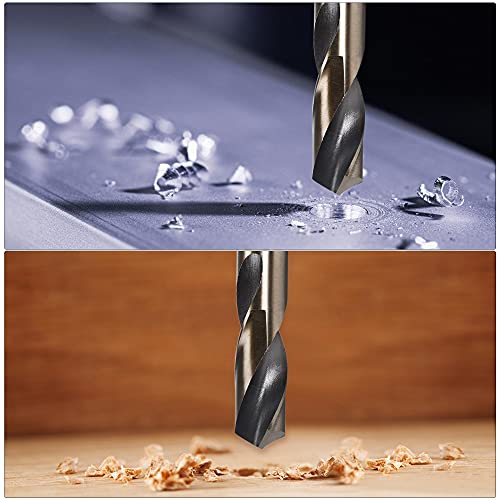 uxcell Straight Shank Twist Drill Bits 10mm High Speed Steel 4341 with 10mm Shank for Stainless Steel Alloy Metal Plastic Wood