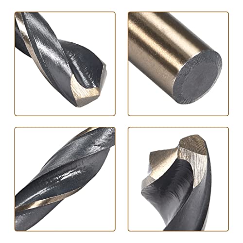 uxcell Straight Shank Twist Drill Bits 10mm High Speed Steel 4341 with 10mm Shank for Stainless Steel Alloy Metal Plastic Wood