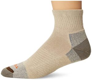 merrell unisex adult men's and women's moab hiking midweight cushion - coolmax moisture management arch casual sock, tan, m l men s 9.5-12 women 10-13 us