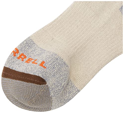 Merrell unisex adult Men's and Women's Moab Hiking Midweight Cushion - Coolmax Moisture Management Arch Casual Sock, Tan, M L Men s 9.5-12 Women 10-13 US