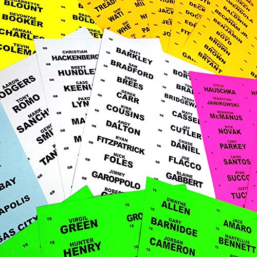 12 Team 2023 Fantasy Football Draft Board Labels Kit