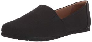 amazon essentials women's casual slip-on canvas flat, black, 8