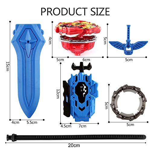 Burst Battle Evolution Attack Gyro Set with Two 4D Launcher Grip Starter and Stadium(4 in 1)