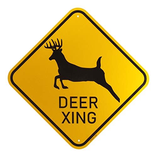 Deer Crossing Aluminum Reflective Sign UV Protected and Weatherproof 12 x 12 Inch 0.40 Mil Rust Free