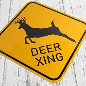 Deer Crossing Aluminum Reflective Sign UV Protected and Weatherproof 12 x 12 Inch 0.40 Mil Rust Free