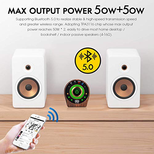 Nobsound Mini Bluetooth 5.0 Power Amplifier Class D Hi-Fi Stereo Amp Home Speaker