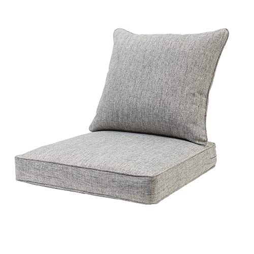 QILLOWAY Outdoor Chair Cushion Set,All WeatherOutdoor Cushions for Patio Furniture.Grey/Black