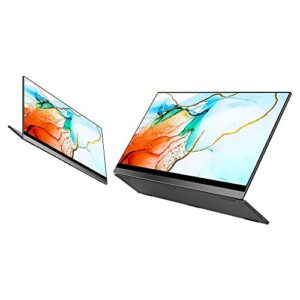 UPERFECT 4K Portable Monitor Touchscreen, S Gravity Sensor Automatic Rotate 15.6'' Slimmest 100% Adobe RGB 10-Point Touch UHD 2 USB C Monitor Bracket Integrated & Frameless Bezel Glass Laptop Display