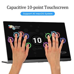 UPERFECT 4K Portable Monitor Touchscreen, S Gravity Sensor Automatic Rotate 15.6'' Slimmest 100% Adobe RGB 10-Point Touch UHD 2 USB C Monitor Bracket Integrated & Frameless Bezel Glass Laptop Display