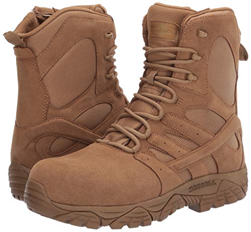 Merrell Men's Moab 2 8" Defense Zip Composite Toe Military and Tactical Boot, Coyote, 11.5 Wide