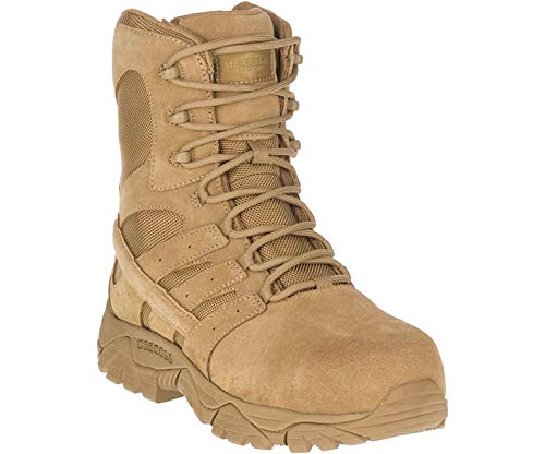 Merrell Men's Moab 2 8" Defense Zip Composite Toe Military and Tactical Boot, Coyote, 11.5 Wide