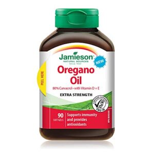 jamieson oregano oil with vitamin d and vitamin e, 90 softgels