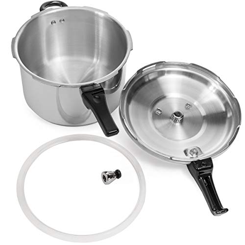 Barton 6-Quart Aluminum Pressure Cooker Stovetop Fast Cooker Pot Pressure Regulator Cooking Steam Release Valve 6QT