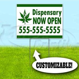 Dispensary Now Open Custom (18"x24") Corrugated Plastic Yard Sign, Bandit, Lawn, Decorations, New, Advertising, USA