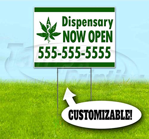 Dispensary Now Open Custom (18"x24") Corrugated Plastic Yard Sign, Bandit, Lawn, Decorations, New, Advertising, USA