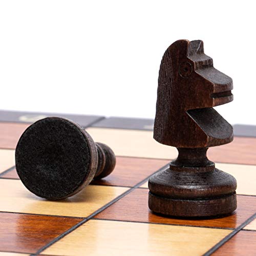 Husaria Magnetic Wooden Portable Travel Chess Game Set - 11"