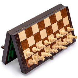 husaria magnetic wooden portable travel chess game set - 11"