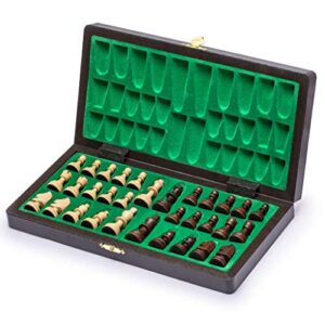 Husaria Magnetic Wooden Portable Travel Chess Game Set - 11"