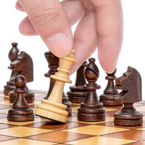 Husaria Magnetic Wooden Portable Travel Chess Game Set - 11"