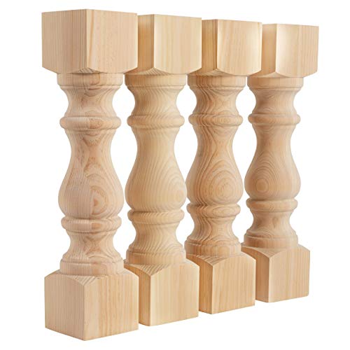 CAROLINA LEG CO. Pine Monastery Chunky Bench Legs - Set of 4 - Coffee Table Legs - Dimensions: 3.5" x 16"