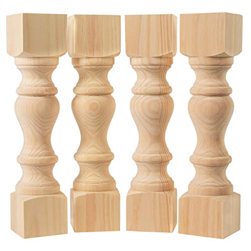 CAROLINA LEG CO. Pine Monastery Chunky Bench Legs - Set of 4 - Coffee Table Legs - Dimensions: 3.5" x 16"