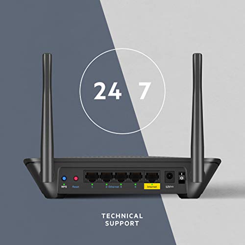 Linksys WiFi 5 Router, Dual-Band, 1,000 Sq. ft Coverage, with Parent Control, Up to 10+ Devices, Speeds up to (AC1200) 1.2Gbps - EA6350-4B