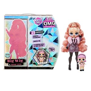 l.o.l. surprise! o.m.g. winter chill big wig fashion doll & madame queen doll with 25 surprises