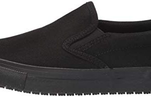 Skechers Women's Canvas Slip on Food Service Shoe, Black, 7.5