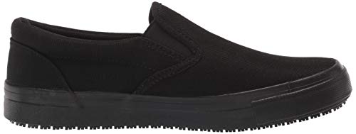 Skechers Women's Canvas Slip on Food Service Shoe, Black, 7.5