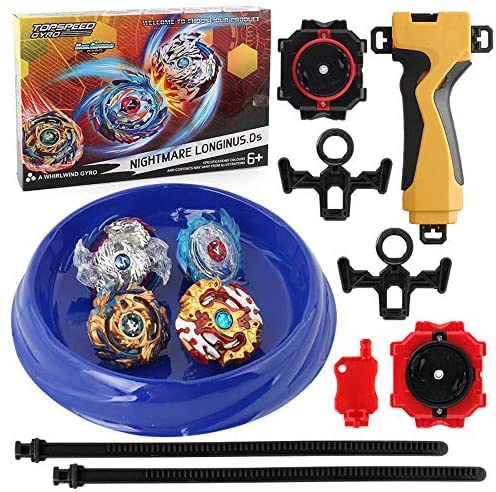 Bey Battle Gyro Burst Battle Evolution Metal Fusion Attack Set with 4D Launcher Grip Set