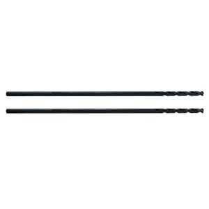 maxtool 3/32"x12" 2pcs identical aircraft extension drills hss m2 extra long deep twist drill bits straight shank fully ground black; acf02b12r06p2