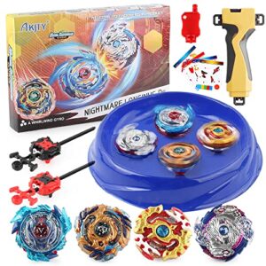 hvops-bay burst battle evolution metal fusion attack set with 4d launcher grip set(4in1)