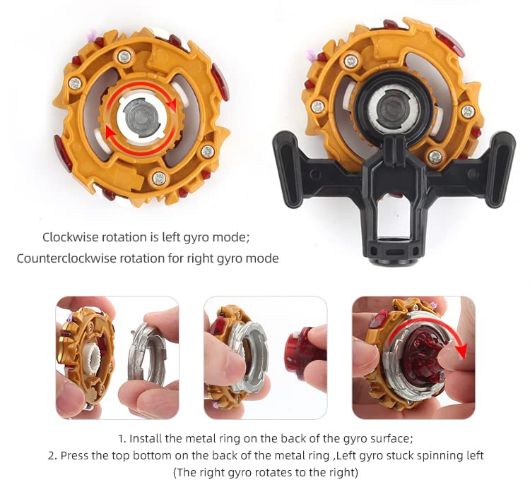 Hvops-Bay Burst Battle Evolution Metal Fusion Attack Set with 4D Launcher Grip Set(4in1)