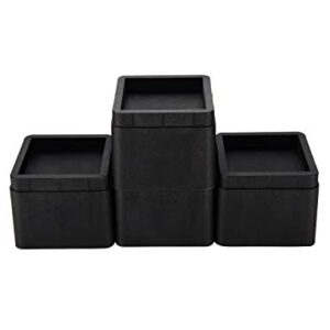 Joyclub Bed Risers 3 Inch Heavy Duty Stackable Furniture Risers for Sofa Table Couch Lift Height of 3 or 6 Inches (4 Pack Black)