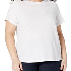 The Drop Women's Courtney Short-Sleeve Tiny Crew Neck Jersey T-Shirt, White, 3X Plus Size