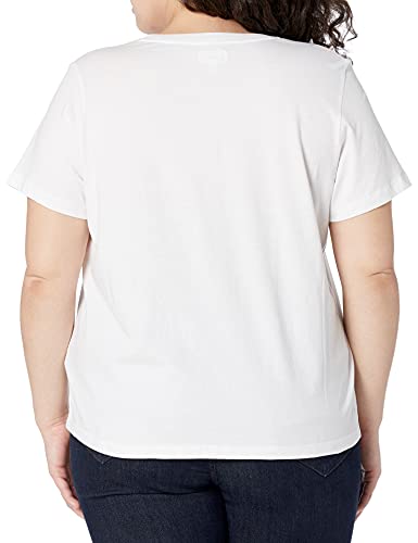 The Drop Women's Courtney Short-Sleeve Tiny Crew Neck Jersey T-Shirt, White, 3X Plus Size