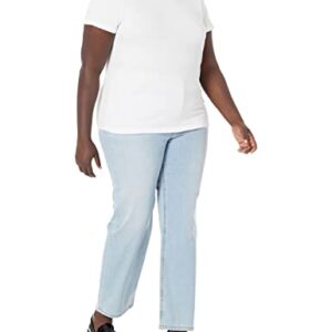 The Drop Women's Courtney Short-Sleeve Tiny Crew Neck Jersey T-Shirt, White, 3X Plus Size