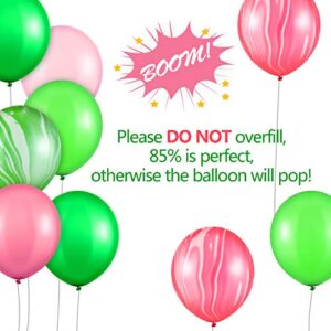 Hsei 60 Pieces 12 Inch Watermelon Balloons Latex Balloons Confetti Balloons Red Green Balloons for Summer Fruit Baby Shower Wedding Birthday Party Supplies