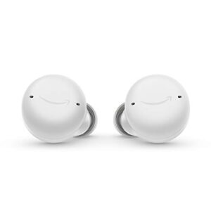 echo buds with active noise cancellation (2021 release, 2nd gen) | wired charging case | glacier white