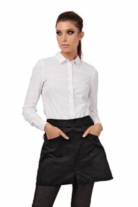 chef works unisex largo half bistro apron, black, one size